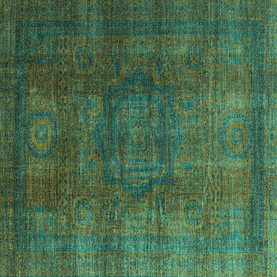 Ahgly Company Indoor Square Abstract Turquoise Blue Modern Area Rugs, 4 ...