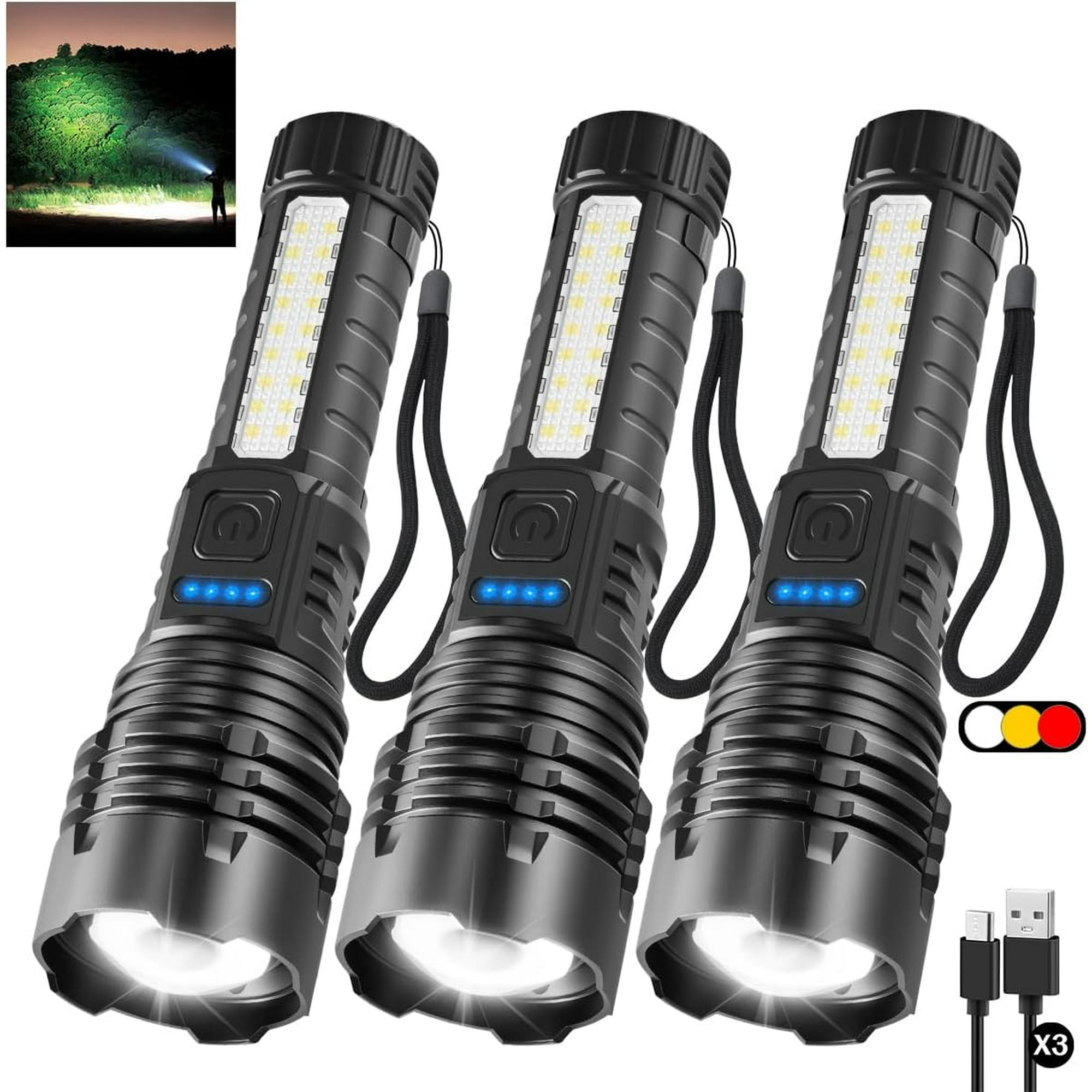 Click here for Salafire 3pack Rechargeable Flashlights  7mode Fla... prices