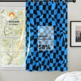 Blue and Black Wavy Checkered Pattern Blackout Curtains,Triple Weaved ...