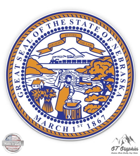 Nebraska State Seal - 12" Vinyl Sticker Waterproof Decal - Walmart.com