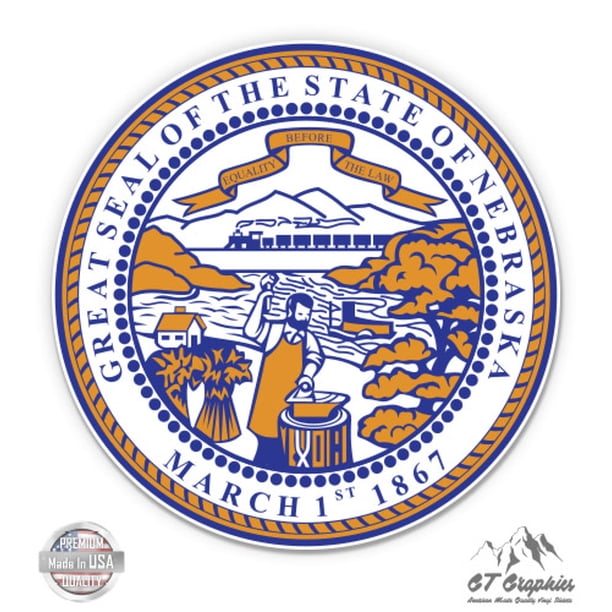 Nebraska State Seal - 5" Vinyl Sticker - For Car Laptop I-Pad ...