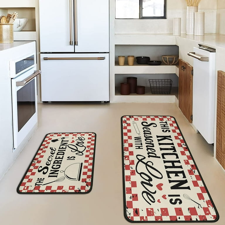 Red kitchen mats store