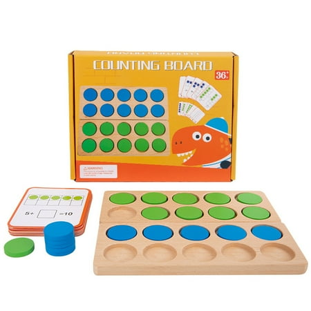 Wooden Ten-Frame Math Toys Montessori Activity Toys with 20 Double ...