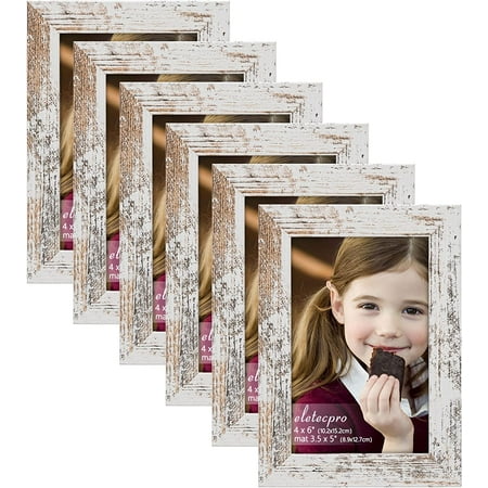 Diayung 11x14 Picture Frame Set of 6, Rustic Wood Pattern Picture Frame ...
