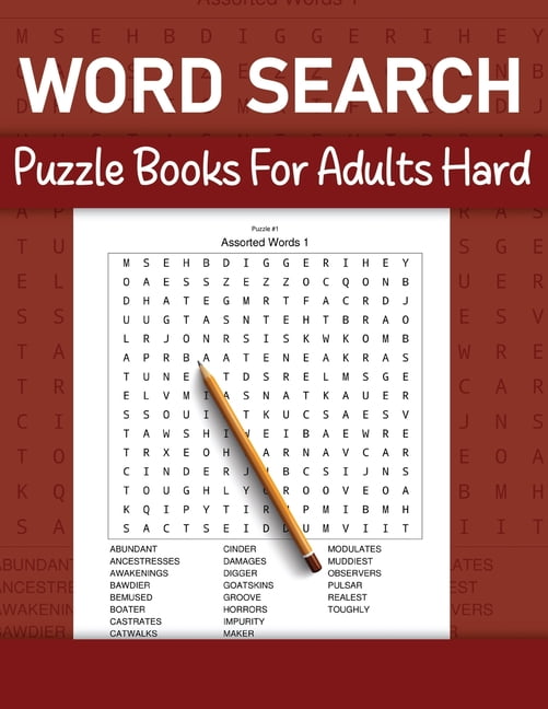 Word Search Puzzle Books For Adults Hard : Hard Word Search Puzzle Book ...