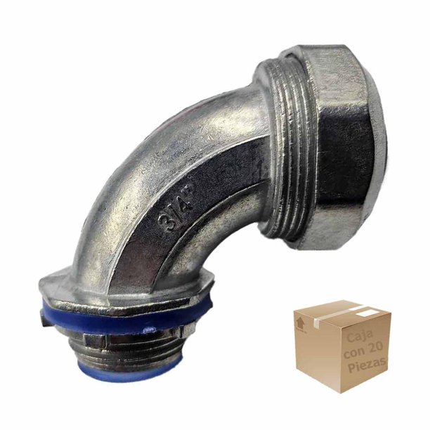 20 Pzs Conector Curvo P/ Tubo Liquidtight Aluminio 3/4 Pulg gris 3/4 pulgadas | Bodega Aurrera ...