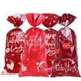 TETOU 100pcs Valentine's Day Candy Treat Bags Cellophane Gift Snack Bag ...