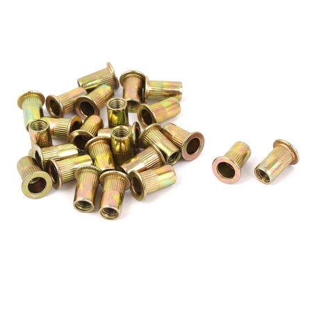 M4 Carbon Steel Threaded Blind Rivet Nuts Open Ended Nutserts 25 Pcs ...