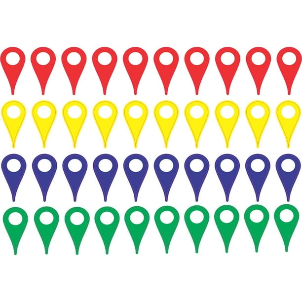 StickerTalk Basic Colors Map Pointer Vinyl Stickers,1 sheet of 40 ...