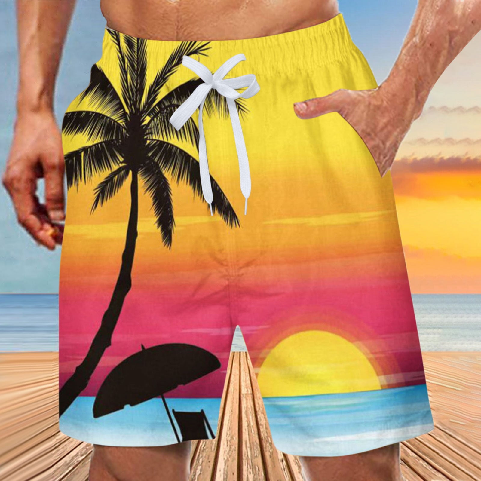 Tobchonp New Summer Casual Shorts Men Printed Beach Shorts Quick Dry
