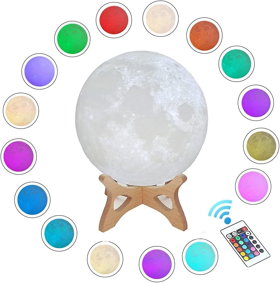 Lámpara de luna con luz nocturna para regalo, carga USB y lámpara de ...