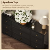 Timechee 63'' W Dresser White Chest Srorage Cabinet Lacquer Drawers ...