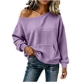APEXFWDT Women's Off The Shoulder Tops Long Sleeve Waffle Knit ...