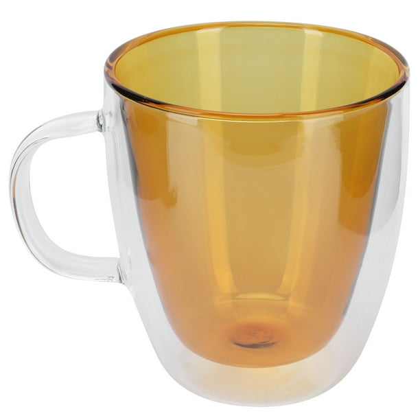 Heat Resistant Mug,2‑Layer Cylindrical Coffee Cup Milk Cup Drinking ...