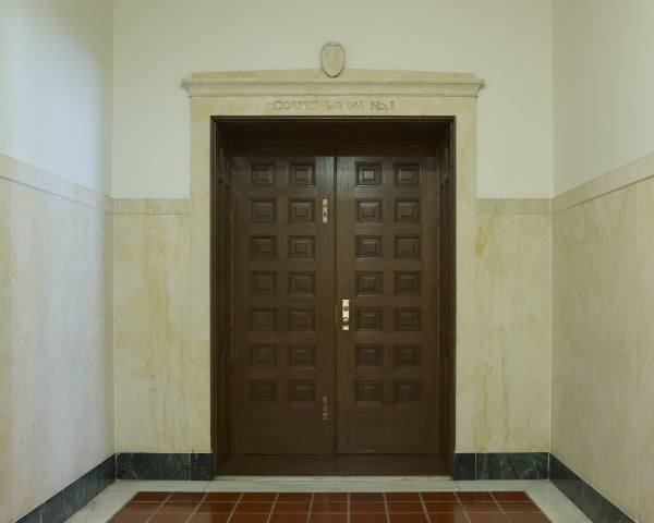 Print: Courtroom Door, William J. Nealon Federal Building And U.S ...