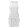 Womens Casual Sleeveless Round Neck Tight Fitting Mini Dress Summer