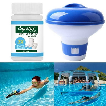 cueiha Large blue chlorine diffuser and effervescent pill dispenser for ...