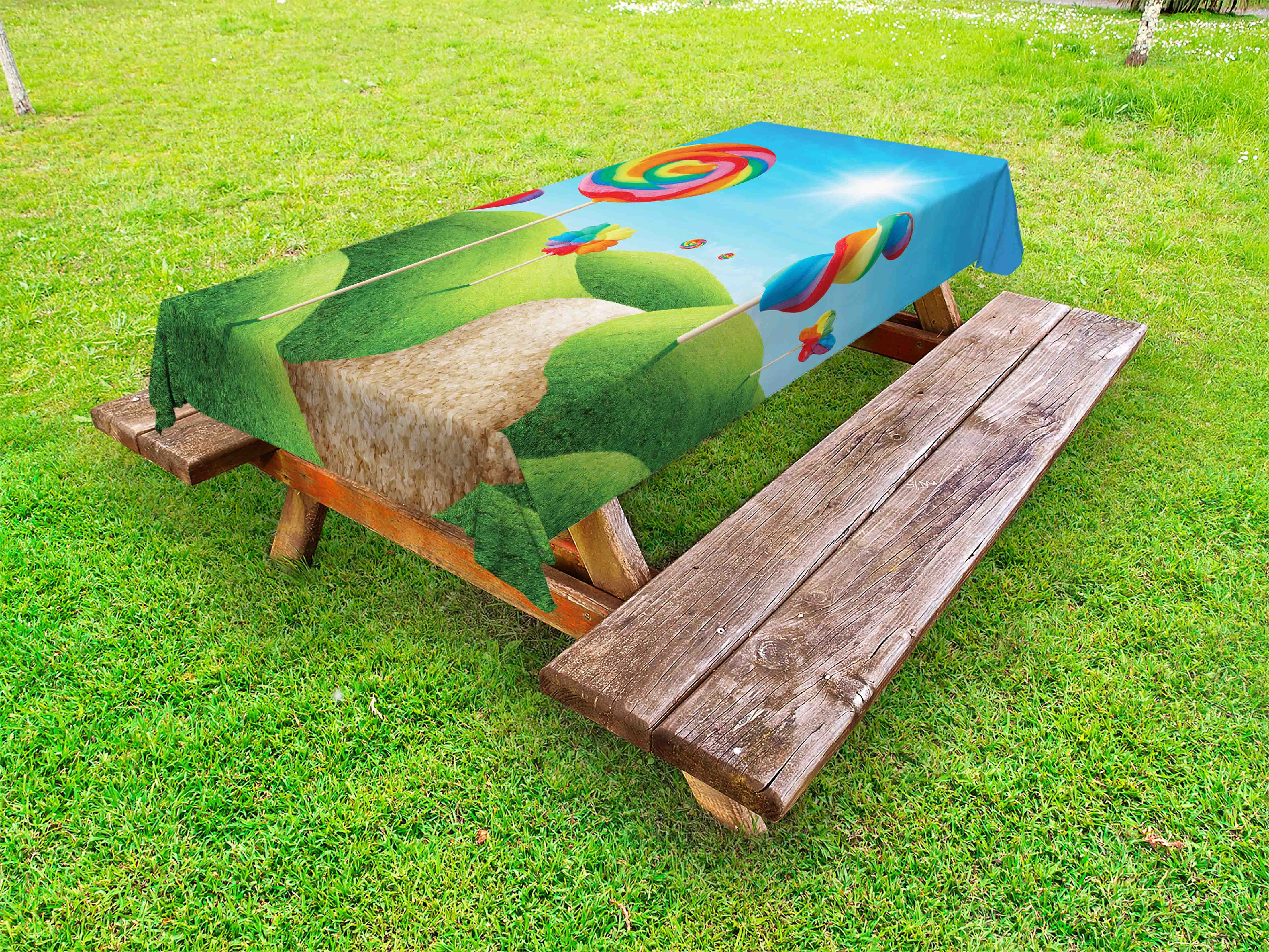 Fantasy Outdoor Tablecloth, Fantasy Candy Land With Delicious Lollipops ...