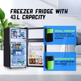 TACOOL Mini Refrigerator with Top Freezer 43 Liter Dual Door Small ...