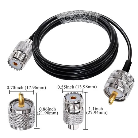 Radio Frequency Adapter Cable PVC PL259 Male to SO239 Female Extension ...