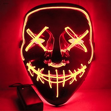 Luxtrada Halloween LED Glow Mask Cosplay Led Costume Mask EL Wire Light ...