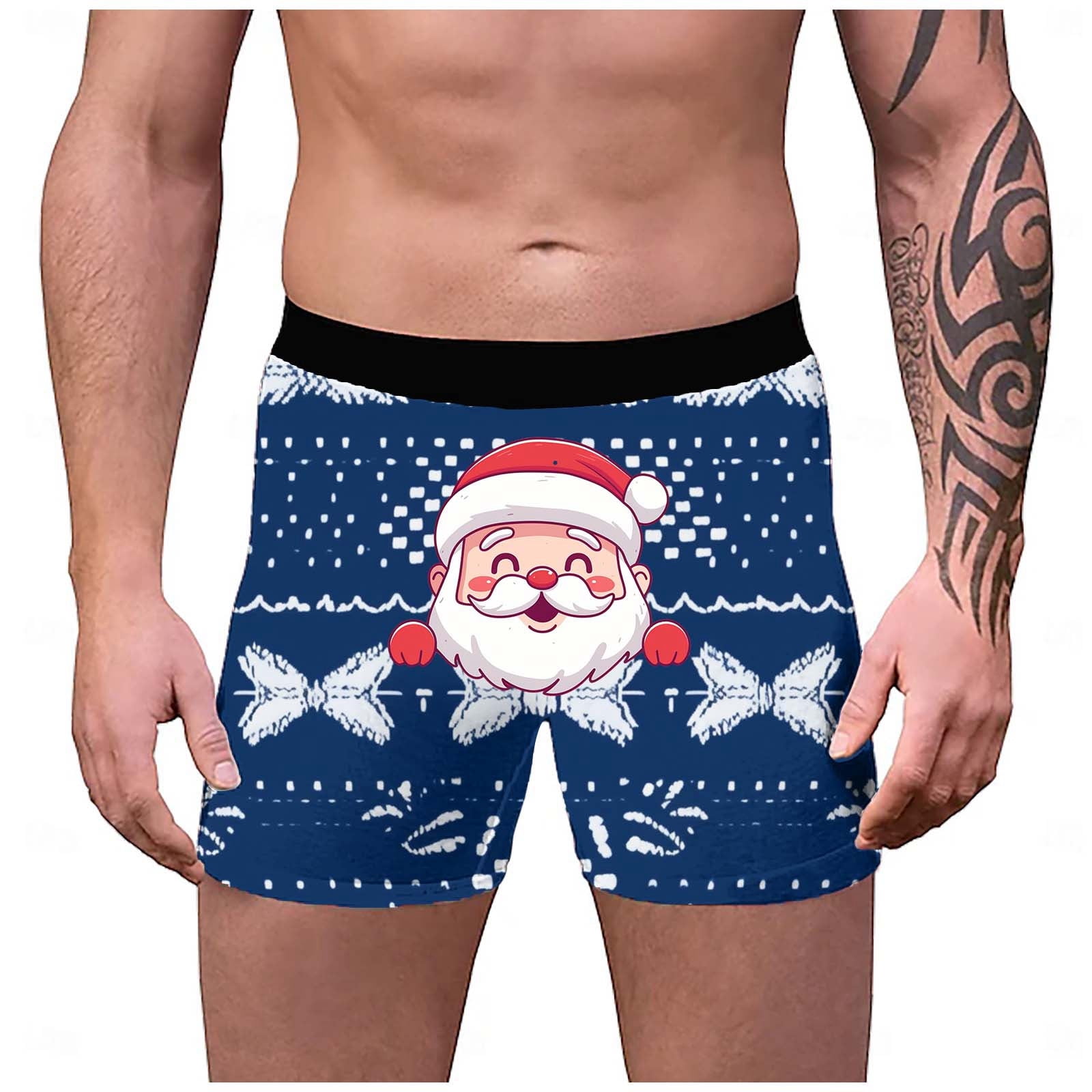Ediodpoh Mens Christmas Underwear Printed Breathable and Comfortable ...