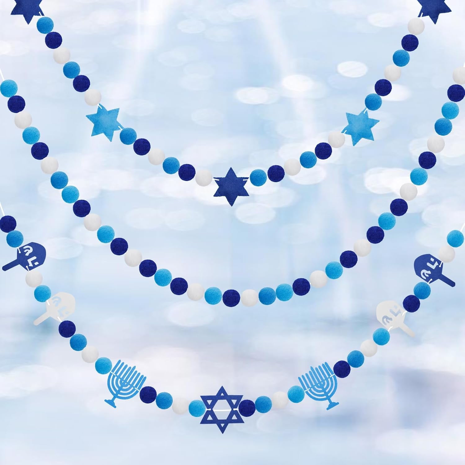 Click here for Salafire 3pcs Hanukkah Felt Ball Garlands  121 Bal... prices