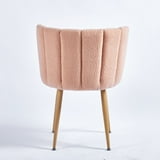 Faux Fur Dining Chairs, Modern Dining Chair with Wood Color Metal Legs ...