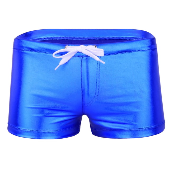 iEFiEL Men Shiny Patent Leather Drawstring Boxer Shorts Underwear ...