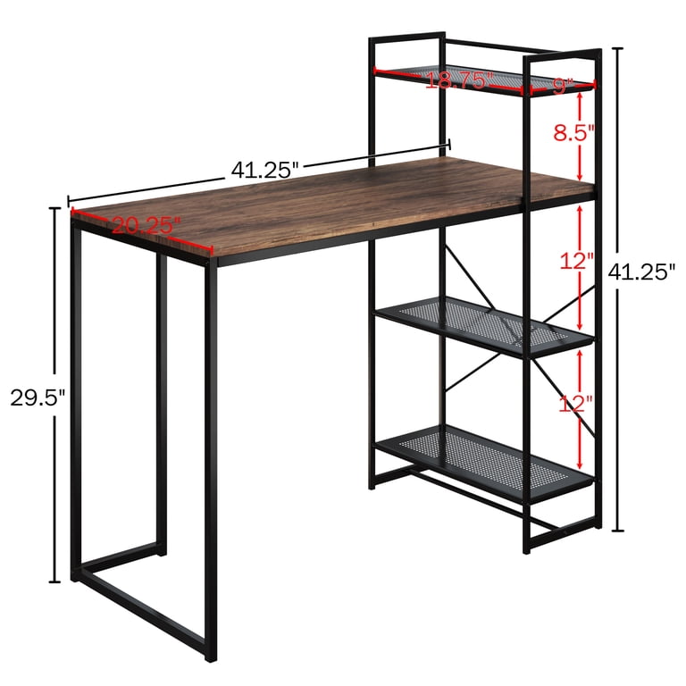 Metal Computer Desk With Shelf