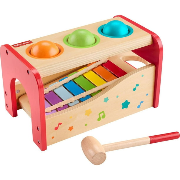 Fisher-Price Wooden Pound & Tap Bench Xylophone Toddler Musical ...