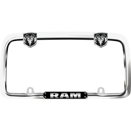 Cruiser Accessories Ram License Plate Frame, Chrome/Black, Fits 33x17cm ...