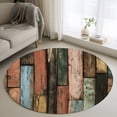 4ft Round Rug Vintage Wood Grains Area Rugs for Living Room Bedroom ...
