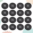 POPETPOP 100 Pcs Round Buttons Flatback Black Synthetic Resin for Art ...