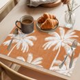 Burnt Orange Palm Trees Placemats Set of 4 Farmhouse Tropical Summer ...