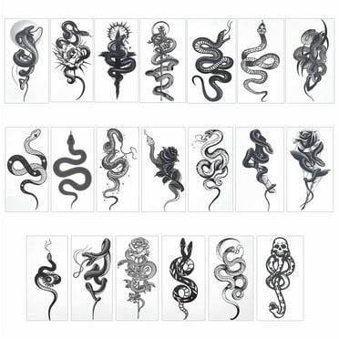 Big Size Red Snake Waterproof Temporary Tattoo Stickers For Women Men ...