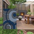 Abstract Nested Rings Garden Flags For Outdoor, Cool-tone Blue White ...