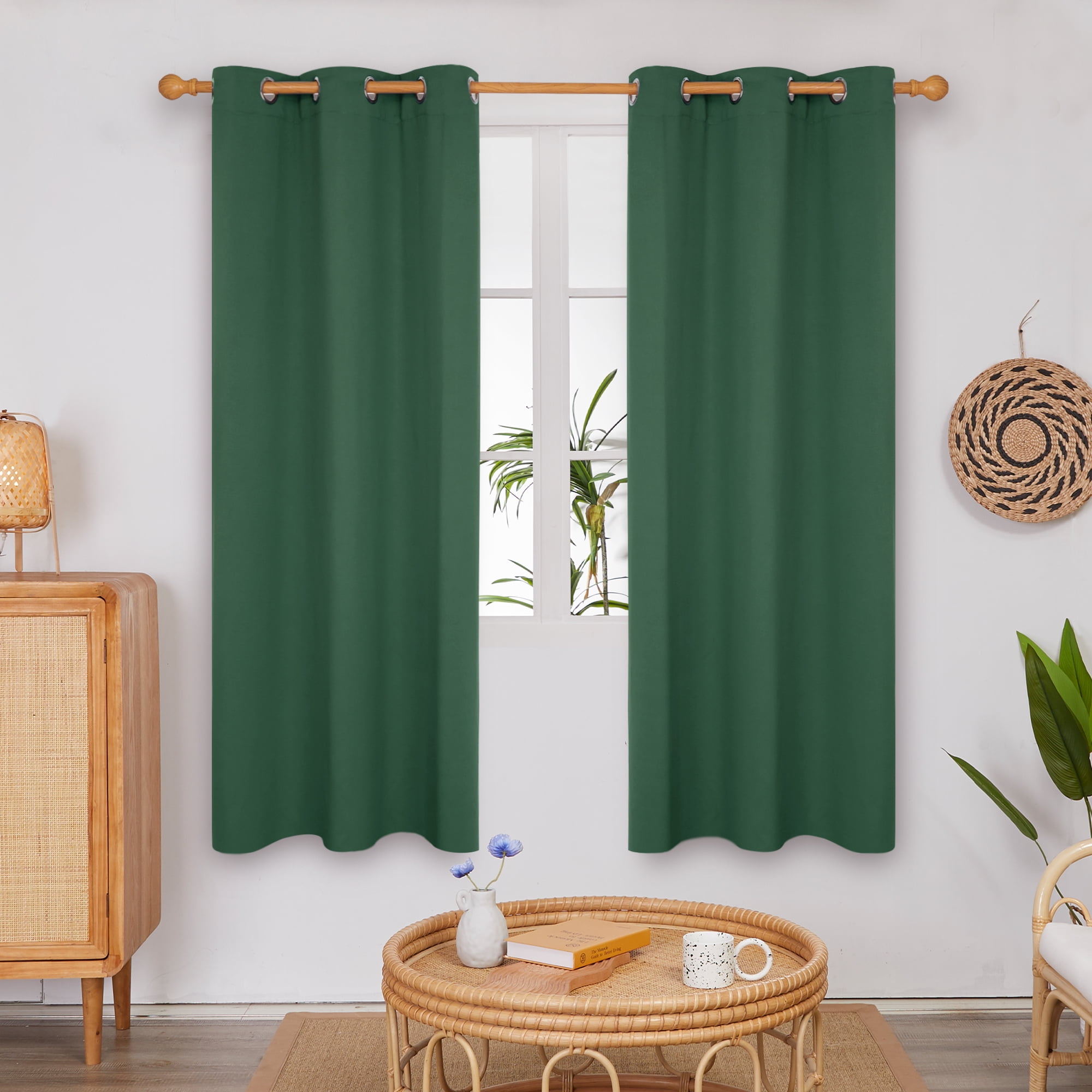 Deconovo Dark Green Blackout Curtains for Christmas Decoration, Room ...