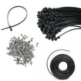 100pcs 12 inches Black Ties Cable Ties with Screw Mounting Hole Nylon ...