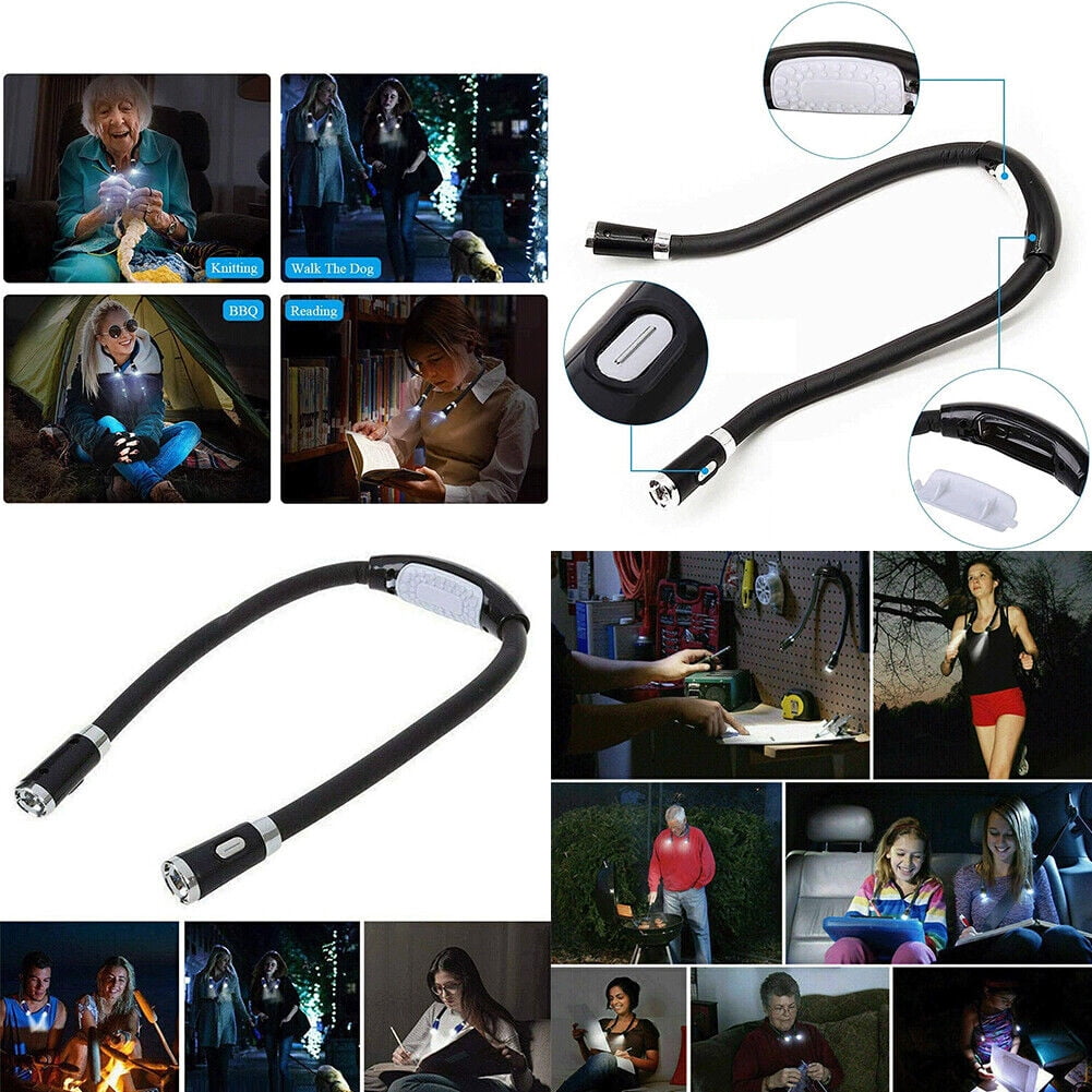 US 2-4 Pc LED Neck Night Light Book Reading Bendable Arm Long Lasting Hands Free - Walmart.com