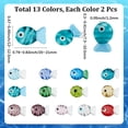26Pcs 13 Colors Handmade Lampwork Beads Fish Mixed Color 20~21x12~12 ...