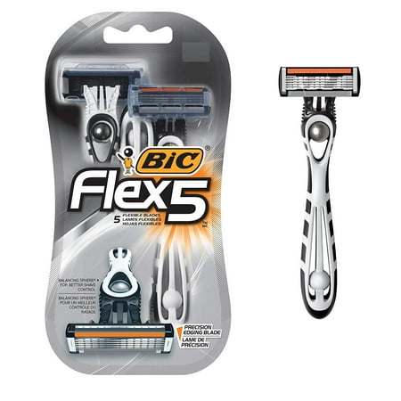 Bic Flex 5 Five Blade Disposable Razors 4 Count (3+1 Bonus) | Walmart ...