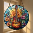 Acoustic Guitar Faux Stained Glass Window Decor, Artistic Music ...