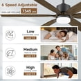 60 inch Farmhouse Ceiling Fan with Lights Remote, 6 Blades Wood High ...