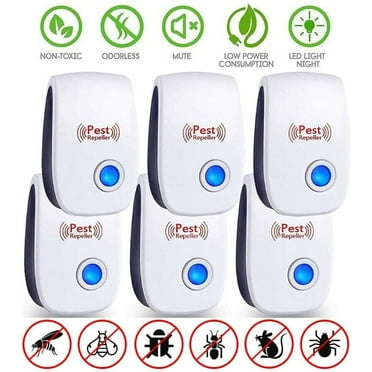 6-Pack Ultrasonic Pest Repeller, Electronic Rodent & Insect Repellent ...
