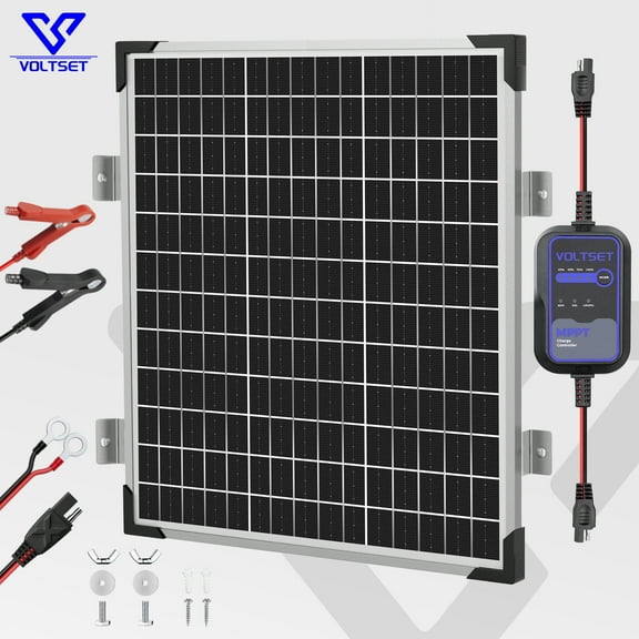 Solar Panel Kit 20W 12V, Waterproof Solar Battery Trickle Charger ...