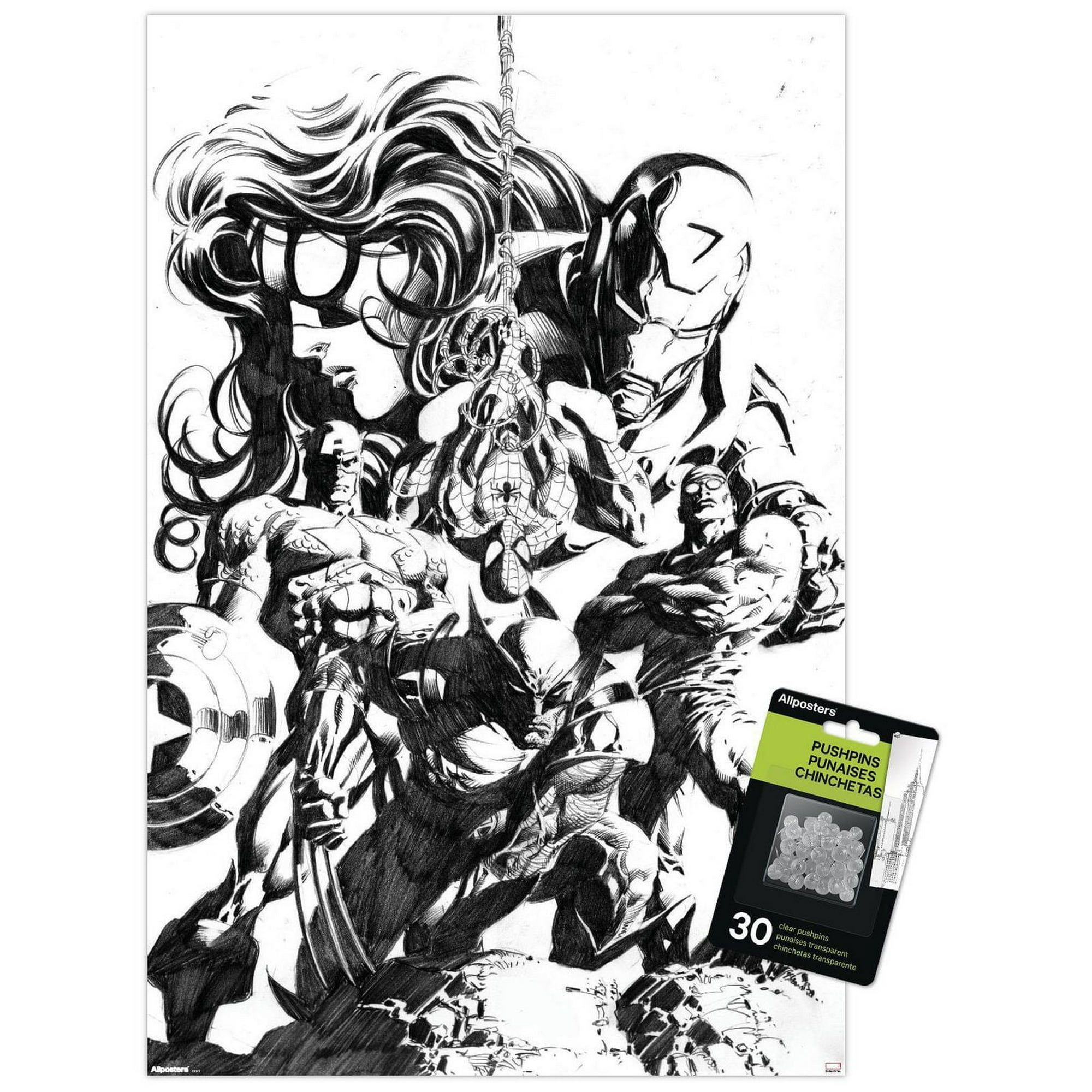 Click here for Trends International Marvel Sketch - Group Wall Po... prices