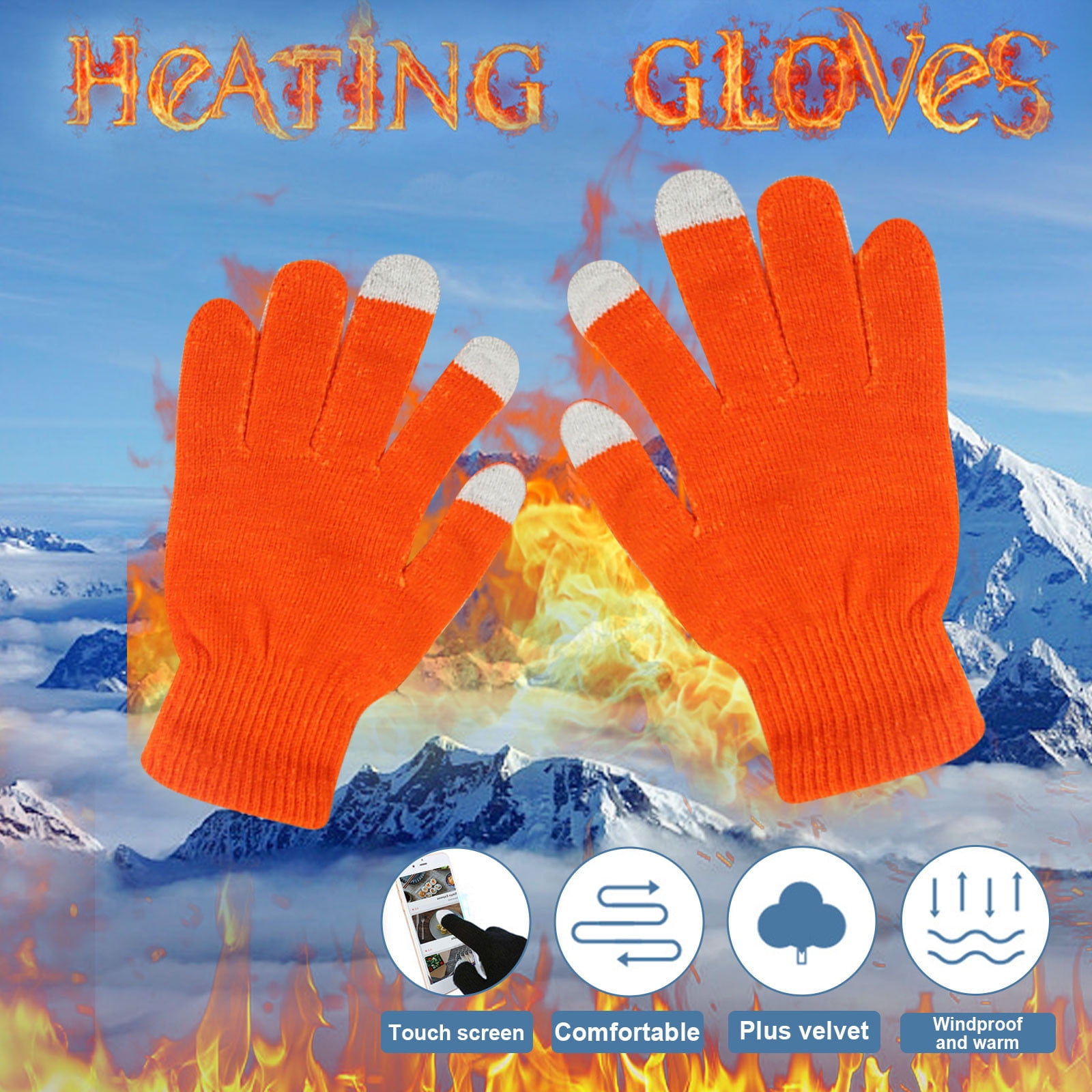 Click here for Fashion Orange Gloves Mittens Mens And Womens Non... prices