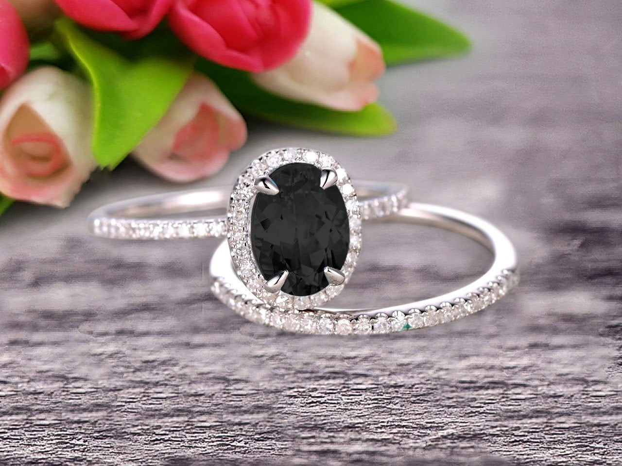 2.50 Carat Oval Cut Black Diamond Moissanite Wedding Anniversary Gift ...