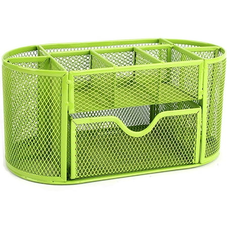 Desk organizer, mesh metal office organizer with drawer and pen holder ...